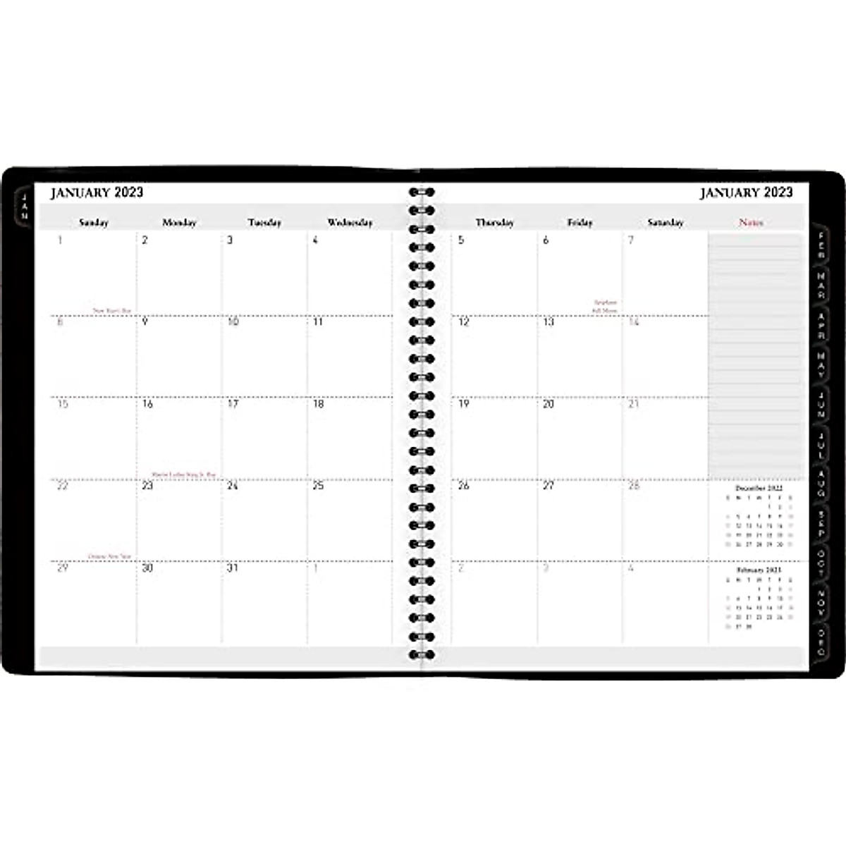 Office Depot® Brand 13-Month Monthly Planner, 7" x 9", Black, January 2023 To January 2024, OD711100