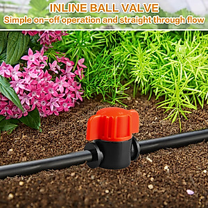 Gardrip 1/4" Drip Irrigation Valve：25 Pack Drip Irrigation Shut Off Switch Valve Fits 1/4 Inch Drip Irrigation Tubing Drip Line Cut Off Valve for Garden Lawn Irrigation System