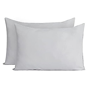 TILLYOU Toddler Pillowcase 2 Pack with Envelope Closure,13" x 18" Silky Soft Microfiber Travel Kids Pillow Cases for Boys and Girls,Gray