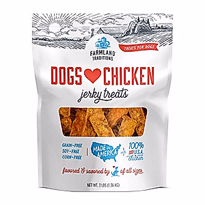 Farmland Traditions Dogs Love Chicken Premium Two Ingredients Jerky Treats for Dogs (3 lbs USA Raised Chicken)