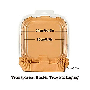(100 pcs) Air Fryer Liners 7.9 Inches Square, Disposable Parchment Paper Liners| Compatible with Cosori, Chefman, Ninja, etc.| Easy Cleanup| AirFryer Liner Baskets| Essential Air Fryer Accessories