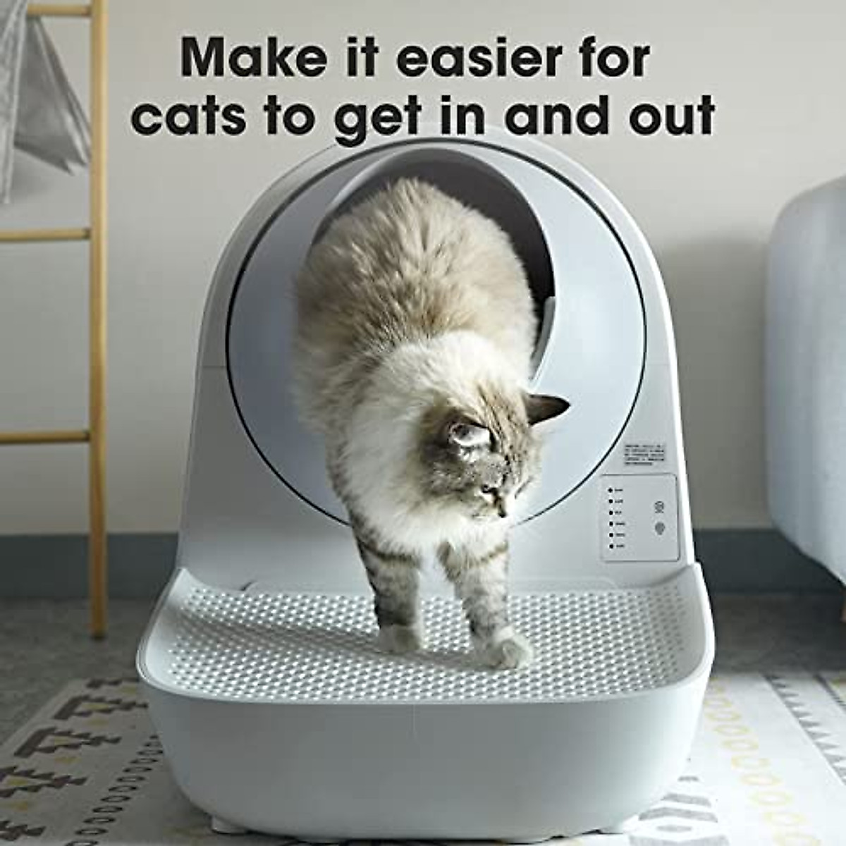 CATLINK Ramp, Compatible with All CATLINK Self Cleaning Cat Litter Box, Easy Entry for Elder Cats, Kitten and Cats with Limited Mobility, Traps Mess from Box and Paws (Grey)