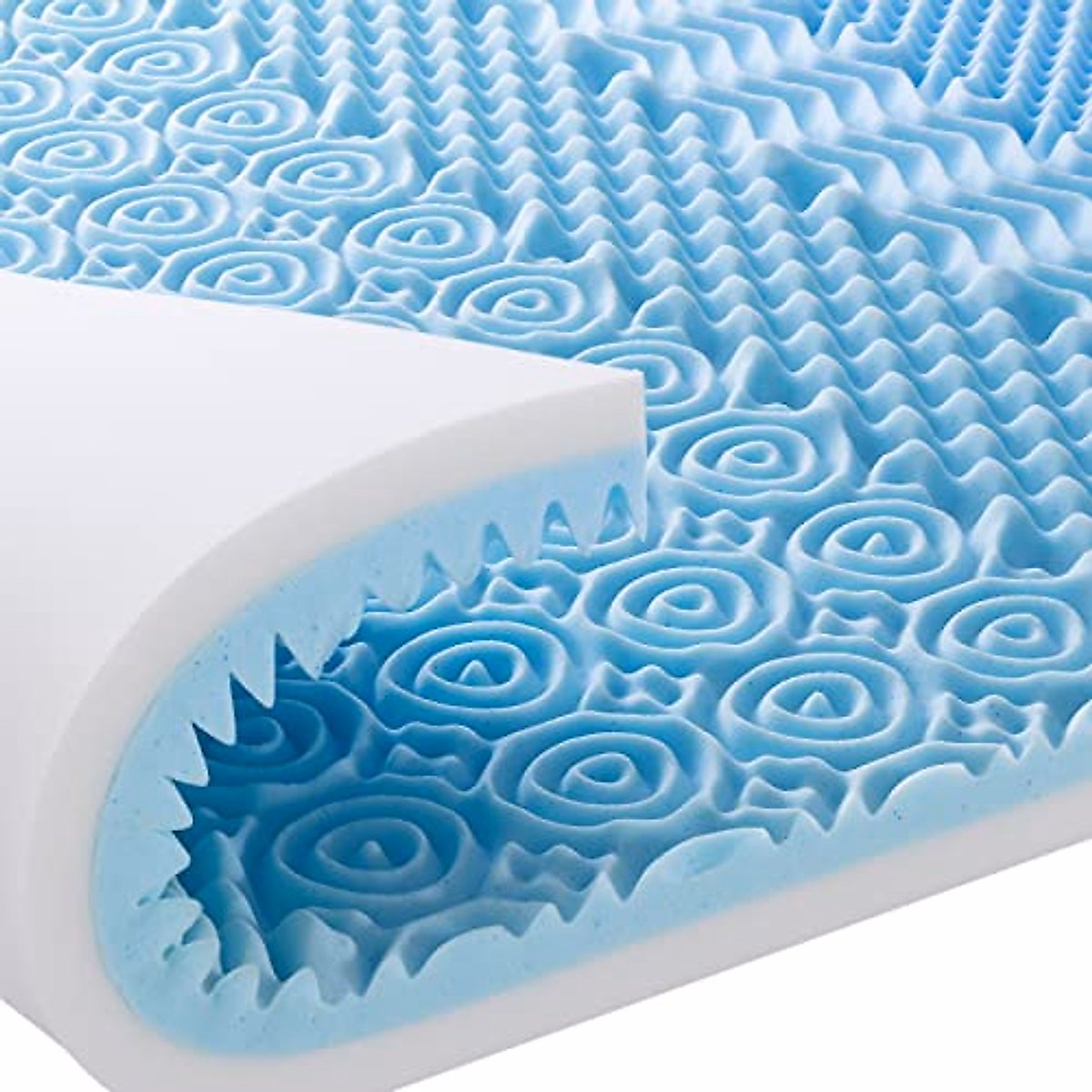 UniPon 4 Inch Mattress Topper Queen, Egg Crate Memory Foam Mattress Topper Queen,7 Zones Gel Infused Bed Topper, CertiPUR-US Certified