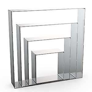 Square Cookie Cutter Set Large - 5 Inch, 4 Inch, 3 Inch, 2 Inch - Geometric Cookie Cutters Shapes Biscuit Molds - Stainless Steel