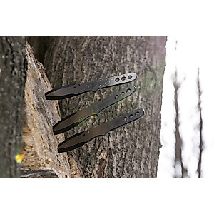 Spyderco SpyderThrowers - Large - Set of Three 8Cr13MoV Stainless Steel Knives and Leather Sheath - TK01LG