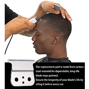 04521 T-Outliner Replacement Blade kit for Compatible with Andis Deep Tooth T-Outliner Carbon Steel Trimmer for Model GTO/GO/SL and SLS Hair/Beard Trimmers with Barber Blade Sponge(2 Set)