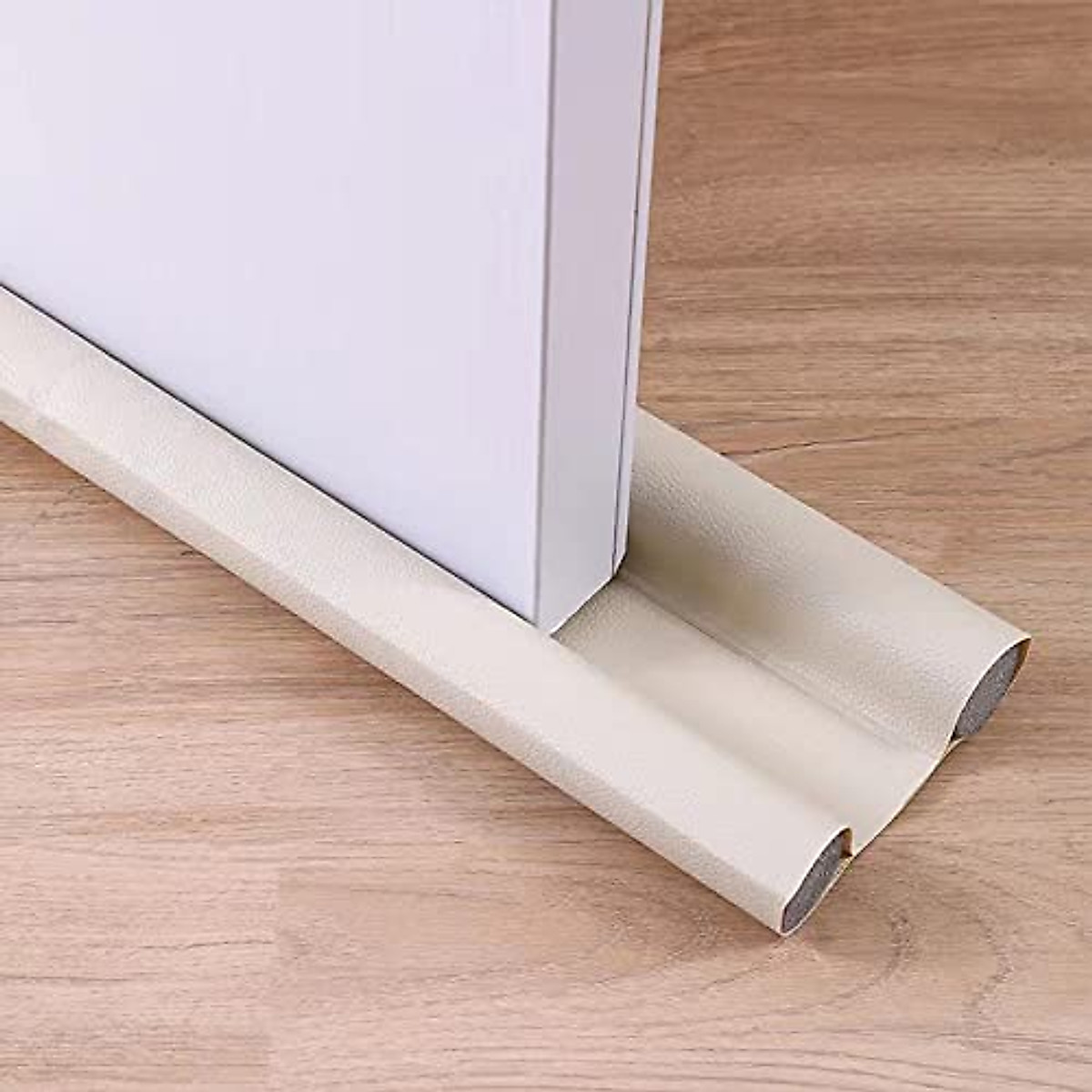 Door Draft Stopper Weather Stripping Noise Blocker - Under Door Draft Noise Blocker Gap Stoppers Entry Door Draft Guard for Bottom of Doors Adjustable (White)