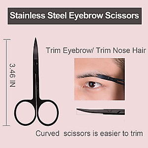 Sunuly Eyebrow Razor, 7 in 1 Eyebrow Kit, Eyebrow Trimmer Set Including Brow Razors, Brush, Scissors, Tweezers, with Plastic Box for Women Men Eyebrow Eyelash Facial Grooming