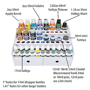 SANFURNEY Paint Rack Stand Pigment Ink Bottle Paints Tool Storage with Cabinet Holder Organizer for 59 Bottles of Paints