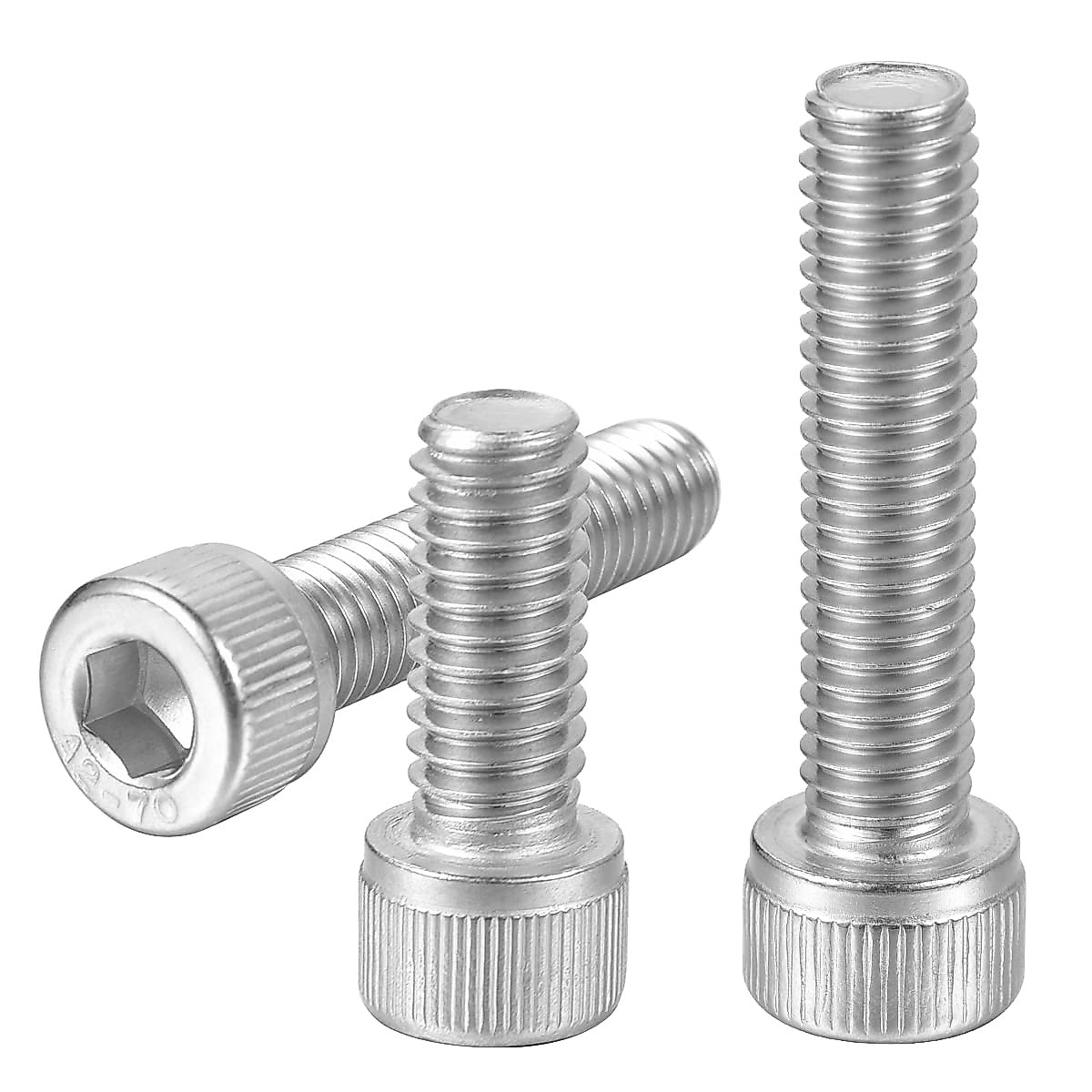 M5-0.8 x 12mm Socket Head Cap Screws 304 Stainless Steel 18-8 A2-70 Allen Socket Hex Drive Bolts, Fully Threaded. 50PCS