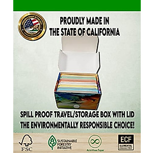 300 ruled index cards with rings (3" x 5") in 6 colors, with storage box. Ideal for students, teachers, note-taking, and language learning. Made in USA.