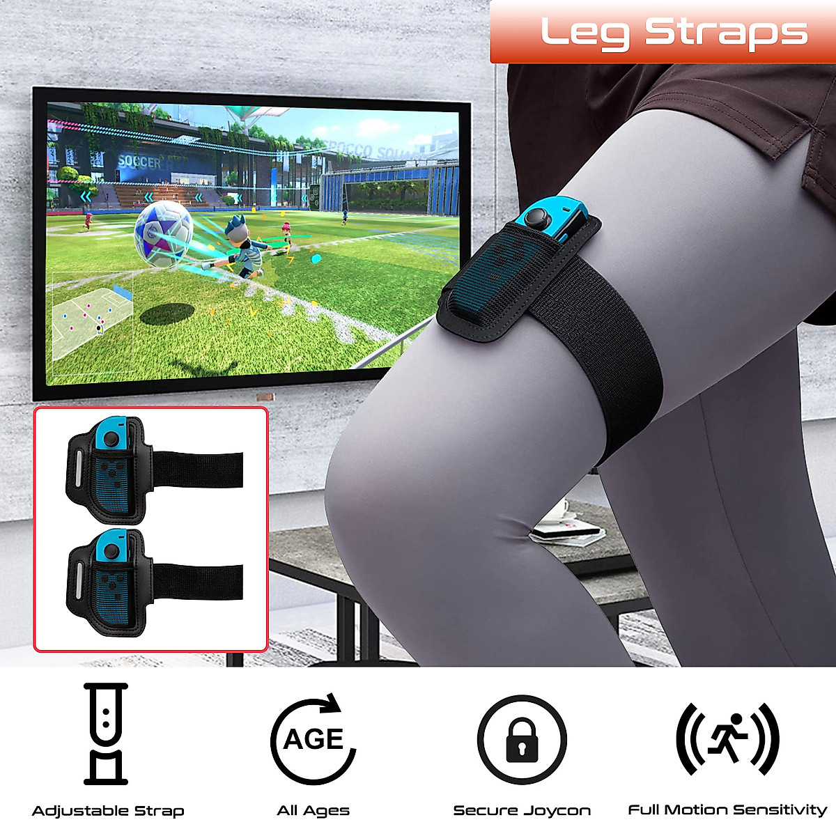 Orzly Switch Sports Games 2024 Accessories Bundle Pack for Nintendo Switch & Switch OLED with Tennis Rackets, Golf Clubs, Chambara Swords, Soccer Leg Straps & Joycon Grips - With Carry Bag