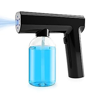 Disinfectant Fogger Machnie, Nano Steam Gun Rechargeable, 300ML Handheld Protable Electric ULV Sprayer with Blue Light Atomizer for Outdoor Indoor, Home, Office, School or Garden