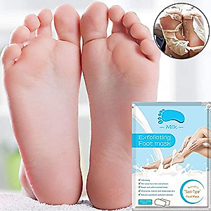 Foot Peel Mask-3 Pack,Foot Exfoliating Set With Milk Serum,Baby Foot Peeling-Cracked Feet Treatment,Dead Skin Heel Scraper For Feet,Disposabel Feet Spa Socks,Intensly Moisturizes Repair and Softens The Feet