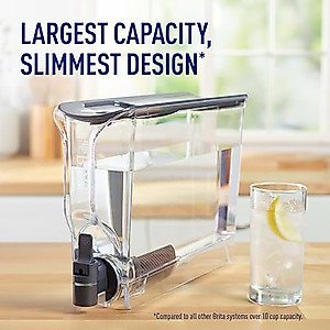Brita XL Water Filter Dispenser for Tap and Drinking Water with 1 Stream Filter, Lasts 2 Months, 25 Cup Capacity, BPA Free, Dark Blue