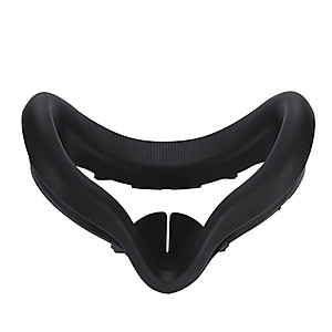 VR Silicone Face Covers Compatible with Oculus Quest 2,Light-Thin VR Face Pads,Waterproof Anti-Dirty Replacement Facial Cushion VR Pads Accessories(Black)