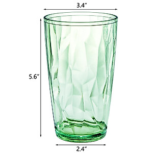 Hedume 6 Pack 17oz Unbreakable Premium Drinking Glasses, Set of 6 Stackable Tritan Tumbler Cups, Plastic Water Cups, BPA Free