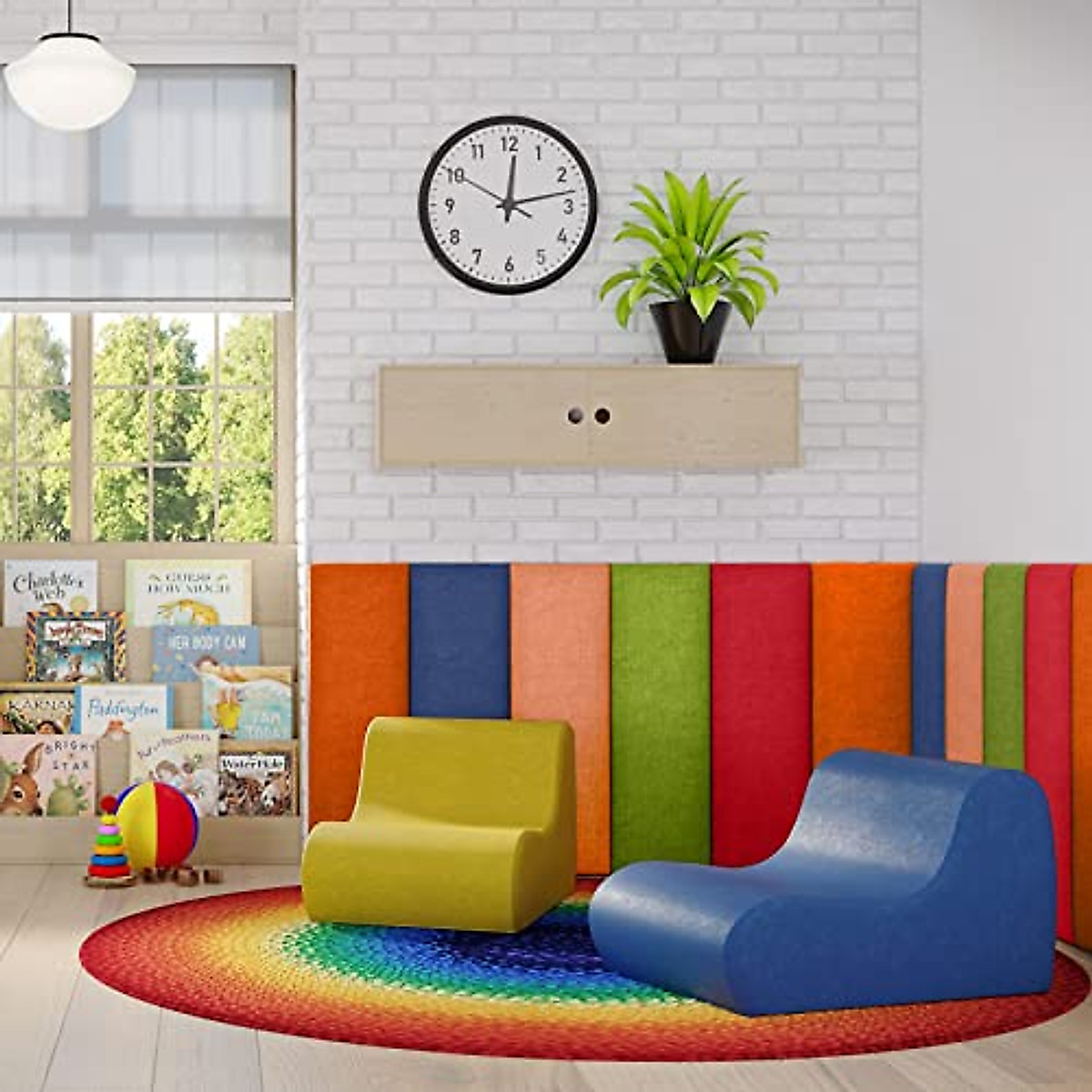 Jaxx Panelist Modern Padded Headboard - Set of 4 Fun Color Panels for Kids - Full/Queen, Coconut White Soft Suede