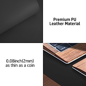 Leather Desk Pad Protector,Mouse Pad,Office Desk Mat, Non-Slip PU Leather Desk Blotter,Laptop Desk Pad,Waterproof Desk Writing Pad for Office and Home (Black,31.5" x 15.7")