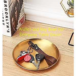 Andwarmth Key Bowl and Keychain Set -Key Bowl for Entryway Table, Decorative Bowl,Valet Tray, Jewelry Dish,Car Key Plate,Perfume Holder,Key Tray for Entryway Table,Bowl for Keys,Key and Wallet Tray