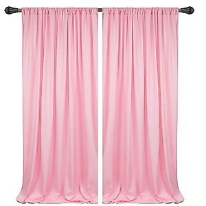 10x10FT Pink Backdrop Curtains for Parties - Pink Backdrop Curtain for Baby Shower Birthday Photo Home Party Curtains Backdrop 5x10FT 2 Panels