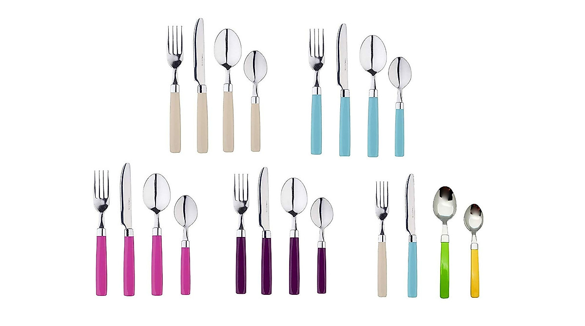 Colorful 16pcs Stainless Steel Cutlery Set by EXZACT