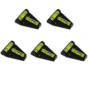 XMLEI Multi-purpose T type black bidirectional triangle horizontal bubble, with base mounting hole level bubble, can be used for woodworking, machinery, instrument, tripod and other equipment.（5pack）