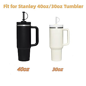 Straw Cover for Stanley,Silicone Straw Topper Compatible with Stanley 30&40 Oz Tumbler,10mm Dust-Proof Reusable Straw Cover Tips,Plus Spill Proof Stopper Set for Stanley Cup 1.0/2.0