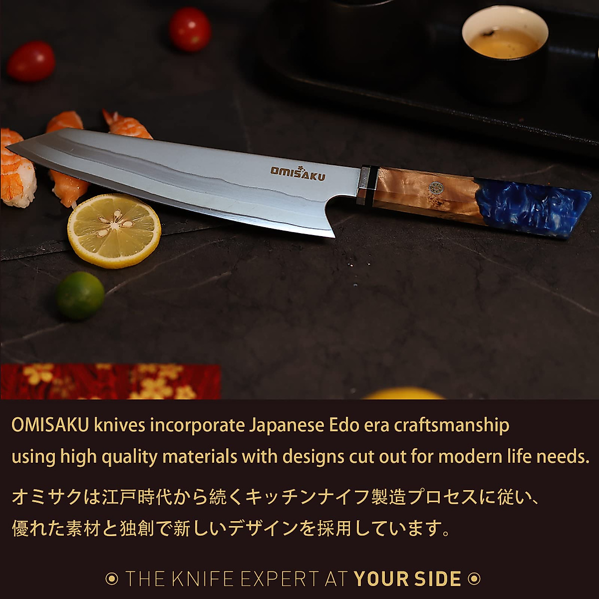 OMISAKU 8 Inch Damascus Chef Knife,Japanese VG10 Super Steel,67 Layer Hand Forged Kichen Knife,Kiritsuke Knife,Meat and Sushi Knife with Gift Box