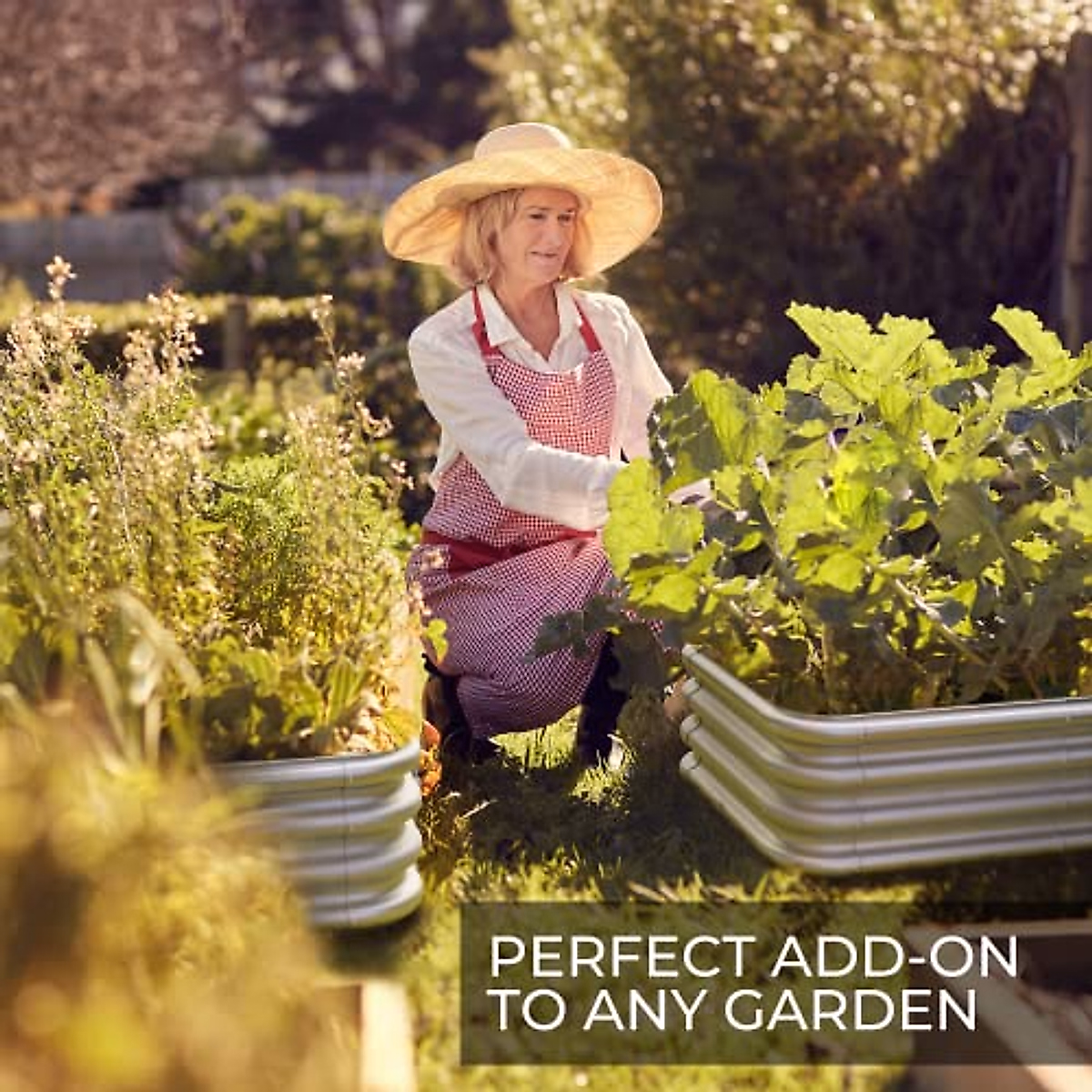 ZICOTO Premium Raised Garden Bed for Outdoors - Sturdy and Easy to Assemble Galvanized Steel Planter Box - Versatile Metal Planter is Perfect to Grow Your Beautiful Herbs, Vegetables and Flowers