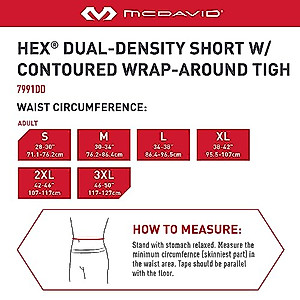 McDavid Compression Padded Shorts with HEX Pads. Hip, Tailbone, Thigh Padding. Girdle Tights for Men and Women. Football, Lacrosse, Hockey, Basketball Snowboarding