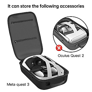 Akaigu Hard Travel Case Storage Case for Oculus Quest 3 All-in-one VR Gaming Headset and Controllers Accessories Carrying Bag (Black)