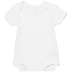 Amazon Essentials Unisex Babies' Cotton Stretch Jersey Short Sleeve Bodysuit (Previously Amazon Aware), Pack of 3, White, 12 Months