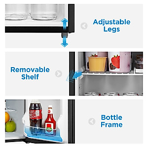 Midea WHS-87LB1 Refrigerator, 2.4 Cubic Feet, Black