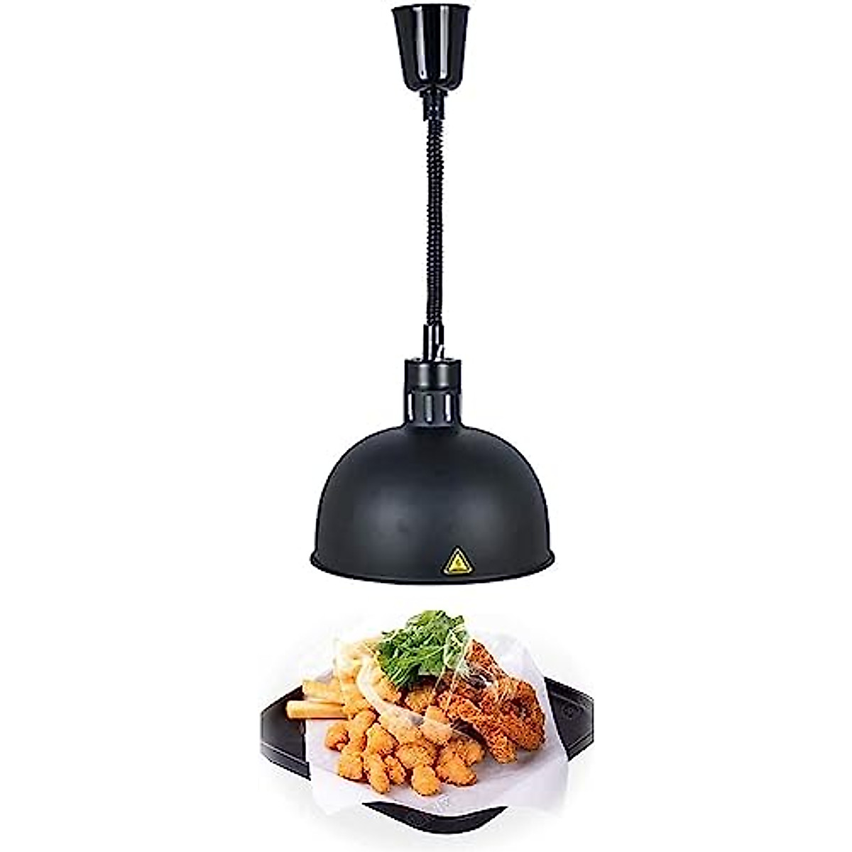 LINKANRUO Food Heat Lamp for Restaurant Hanging Heat Lamp Food Warmer Pendant with 250W Lamp, 60-180cm Length Buffet Food Heat Lamp Commercial Food Warmer Buffet Lamps(Black)