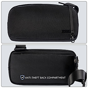 Bag Factor Small EDC Minimalist Crossbody Sling Bag for Men and Women – RFID Phone Bag Wallet – Chest Shoulder Backpack (Black)