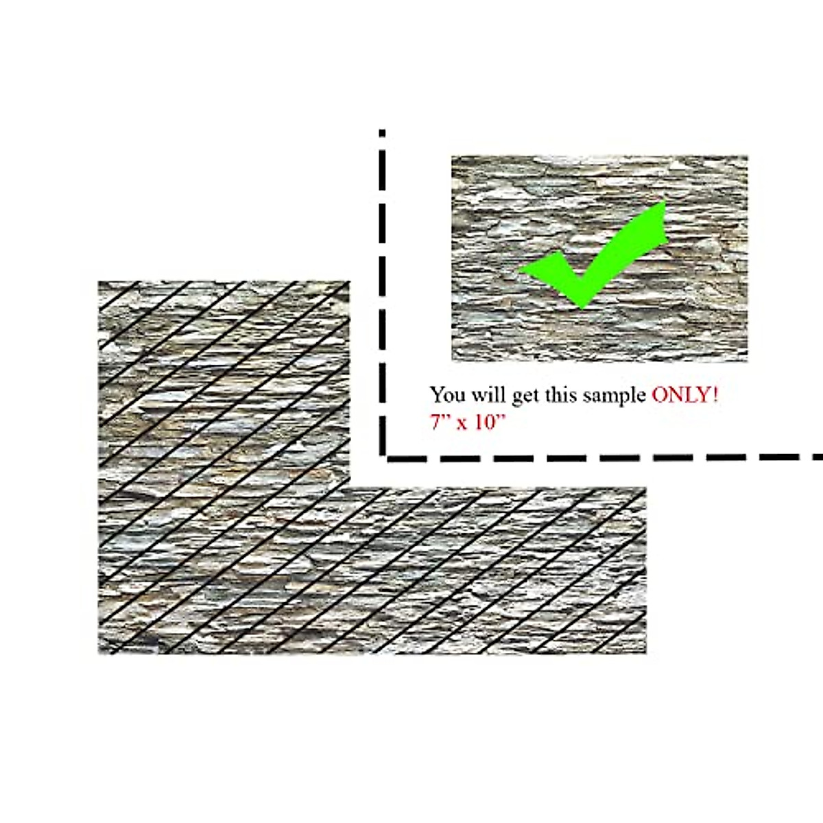 Sample for Display Purpose only. Retro-Art 3D Wall Panels, Flat Gauze in Green Brown Grey, PVC, 7" x 10", 243FG