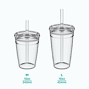 KeepCup Cold Cup - Clear Ice Coffee Tumbler with Lid and Straw - 16oz (454ml)