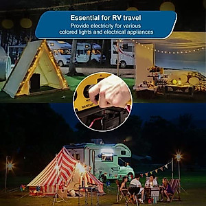 OCHIKI Generator Cord 30 Amp to 110 Adapter, 3 Prong 30 Amp to 15 Amp RV Adapter, Nema L5-30P Male to 3X 5-20R Female with Lighted End, 1.5 FT