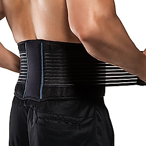 Back Brace by BraceUP for Men and Women - Breathable Waist Lumbar Lower Back Support Belt for Sciatica, Herniated Disc, Scoliosis Back Pain Relief, Heavy lifting, with Dual Adjustable Straps (L/XL 35-43 in)
