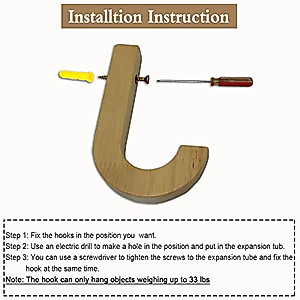 iPreference Wooden Hooks Wall Hook Decorative J Hook Wall Hook Hat Rack Coat Rack Tower Hanger 4pcs