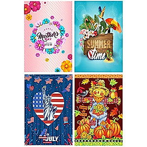 Seasonal Garden Flags Set of 12 Double Sided Burlap 12.5 x 18 Inch Valentine House Flag Garden Flags for OutsideNew Year Garden Flag Valentine Garden Flag st Patrick Flag for Outdoor Decorations Flags