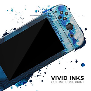Design Skinz - Compatible with Nintendo Switch OLED Dock Only - Skin Decal Protective Scratch-Resistant Removable Vinyl Wrap Cover - Vivid Blue Agate Crystal