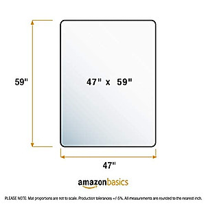 Amazon Basics Vinyl Office Chair Mat for Hard Floors, 47 x 59 Inches, Clear