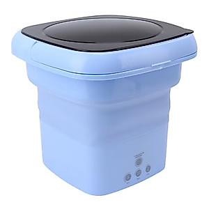 Portable Washing Machine, Mini Bucket Laundry Washer with Black Lid Foldable Washing Machine for Clothes Underwear Home Apartment Drom RV Travel (US Plug)
