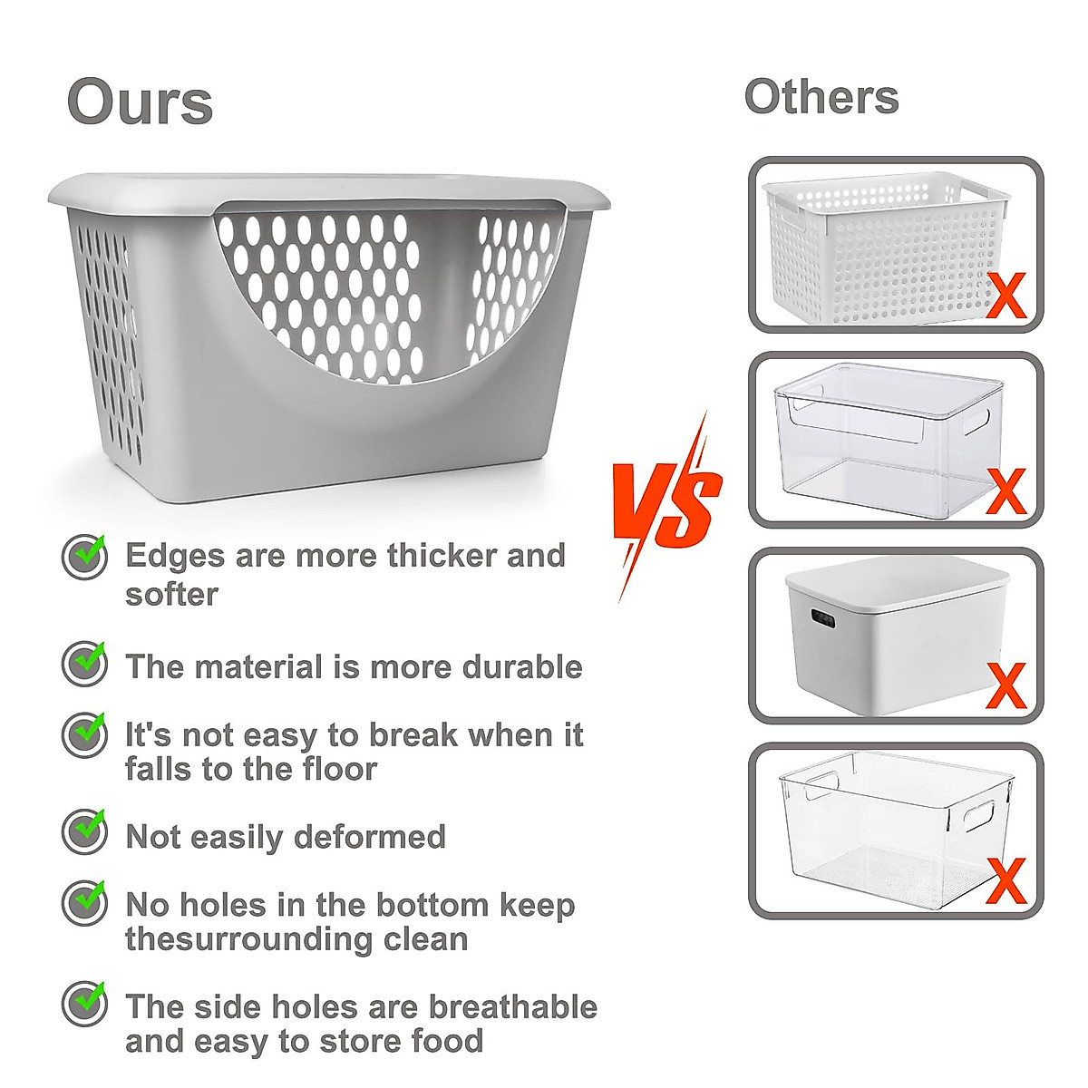 Leilifre Onion and Potato Storage Bins with Lid(176oz) 3 Set Onion Holder Storage, Potato Bins for Kitchen Pantry Storage Bins Basket for Kitchen Pantry Organizers