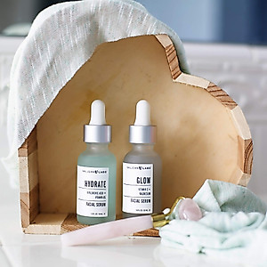 Valjean Labs Facial Serum, Combo Pack of Hydrate, Glow, and Firm | Supercharged, Targeted Skincare Ingredients | Paraben Free, Cruelty Free, Made in USA (1oz Bottles)