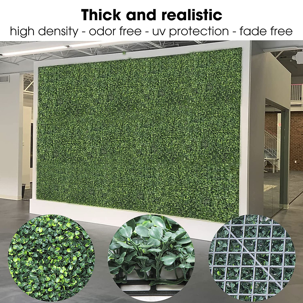 Artificial Boxwood Hedge Panels for Wall Backdrop, Divider Screen, Privacy Fence, Party Decor 20” x 20” Set of 12 Faux Greenery Fake Grass Garden Turf Foliage Tile Mats for Indoor, Outdoor Decoration