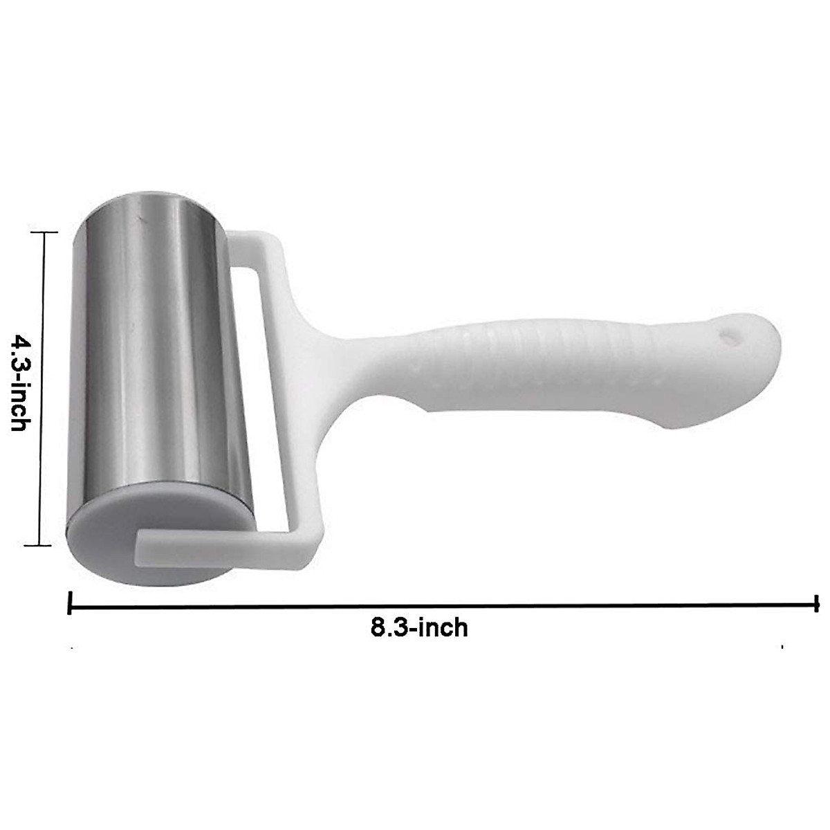 Goeielewe Stainless Steel Rolling Pin with Plastic Handle, Small Mini Pastry and Pizza Dough Baker Roller Ideal for Baking Dough, Pizza, Pie, Pastries, Pasta and Cookies (Random Color)