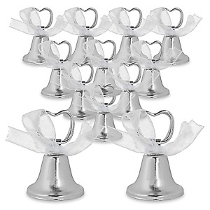 Super Z Outlet Silver Bell Place Card Holders for Table Numbers, Restaurant Menu, Weddings, Party Decoration (12 Pack)